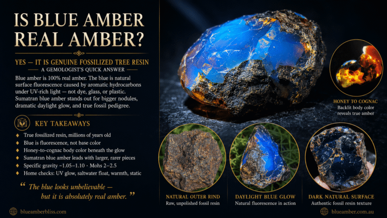 What Is Blue Amber? A Gemologist Explains the Glow